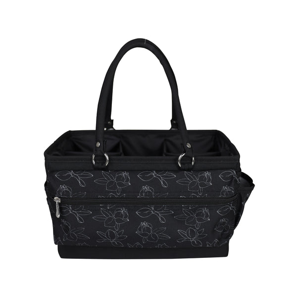 Deluxe Store & Tote Craft Organizer, Black & White Floral - Everything Mary