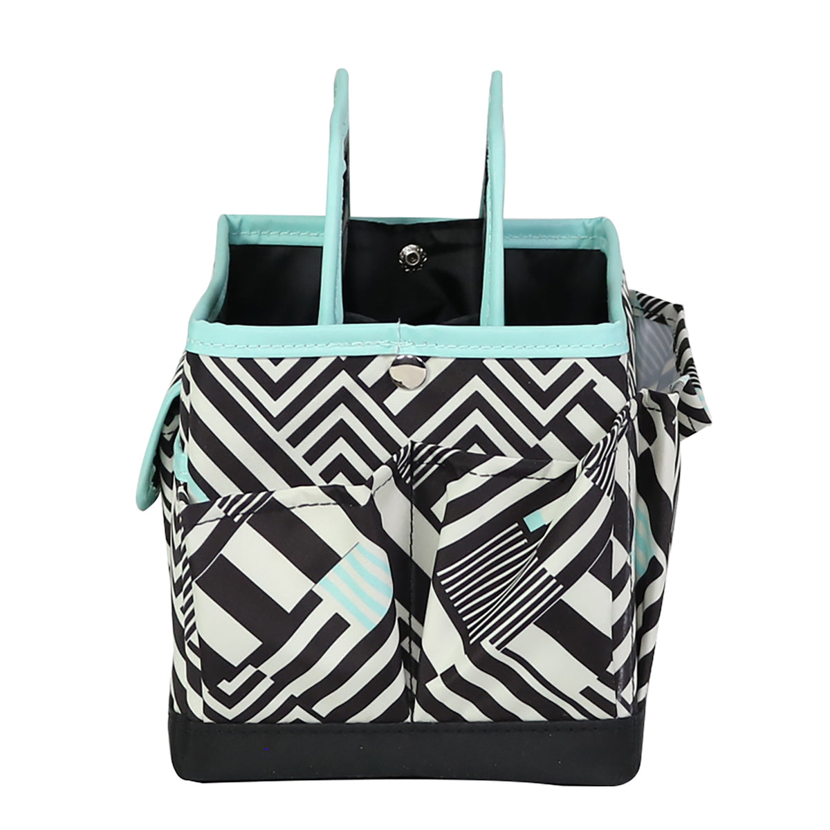 Collapsible Desktop Craft Caddy, Teal Geometric - Everything Mary