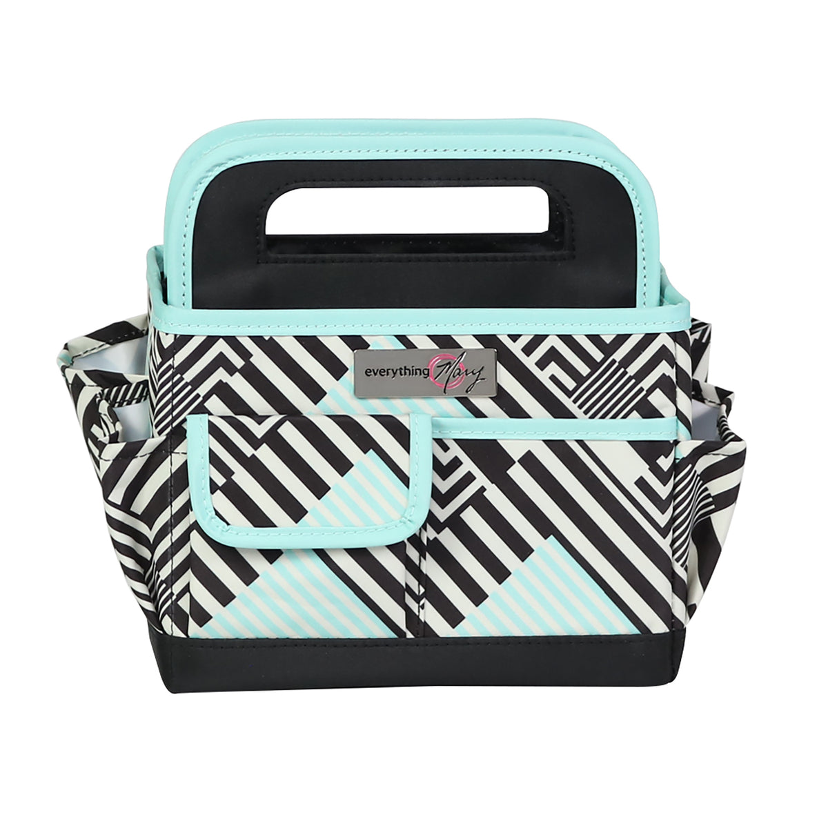 Collapsible Desktop Craft Caddy, Teal Geometric - Everything Mary